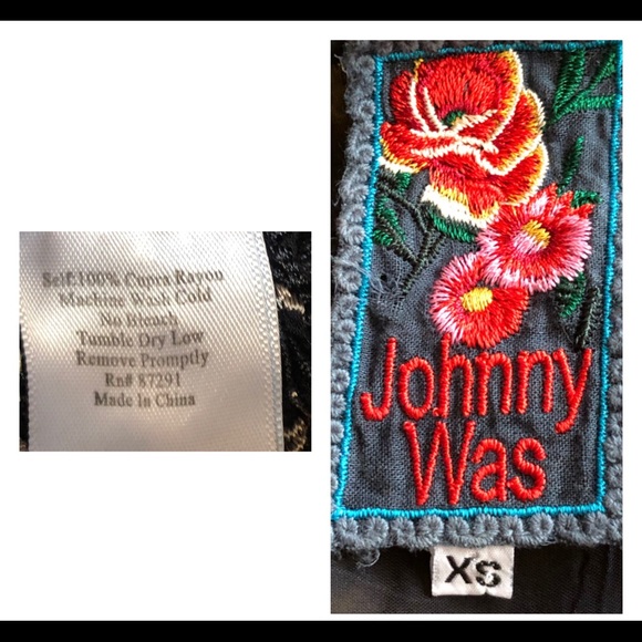 Johnny Was | Tops | Johnny Was Navy Blue Embroidered Tunic | Poshmark